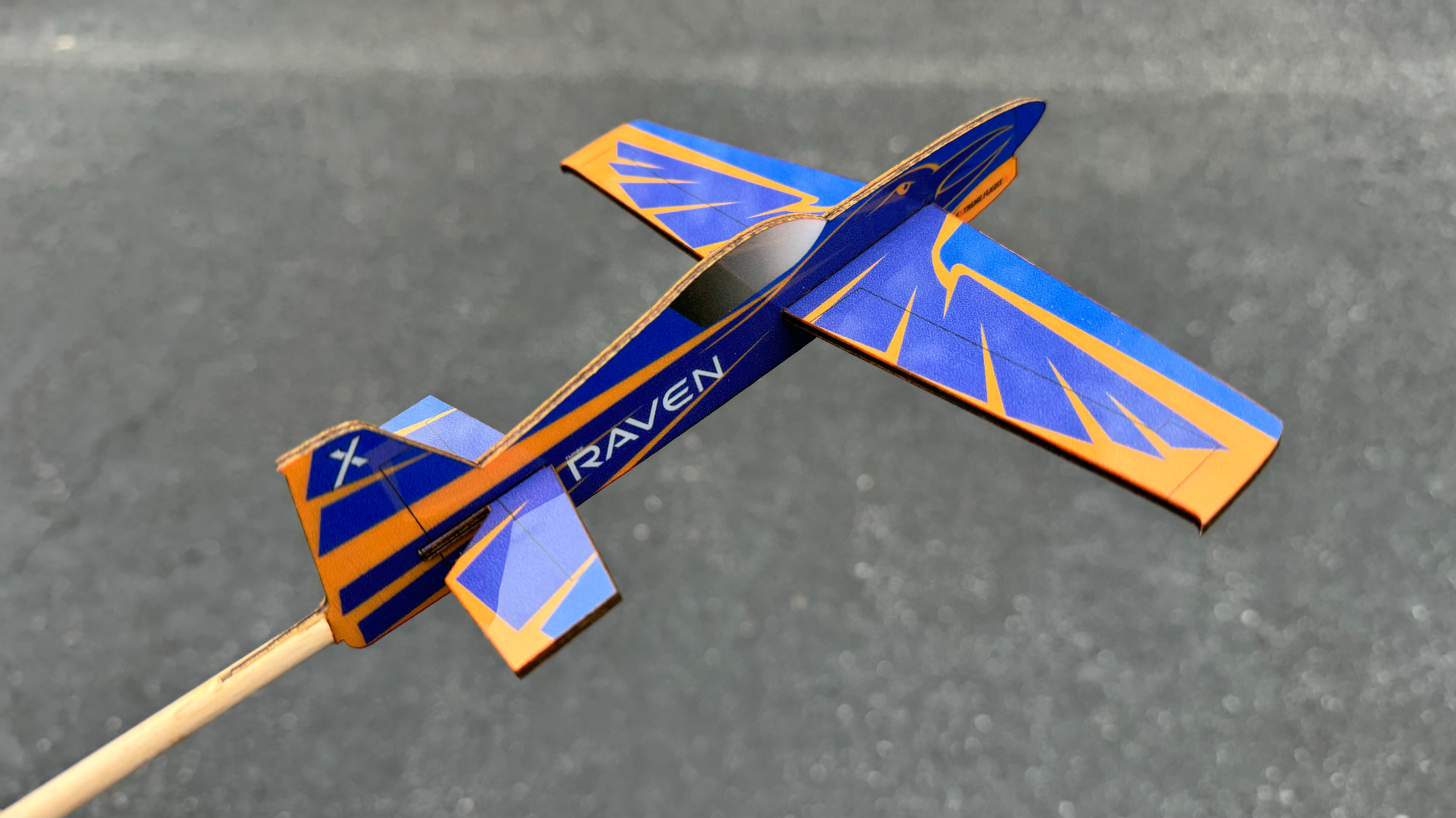 Extreme Flight Stick Plane - Raven Blue/Yellow