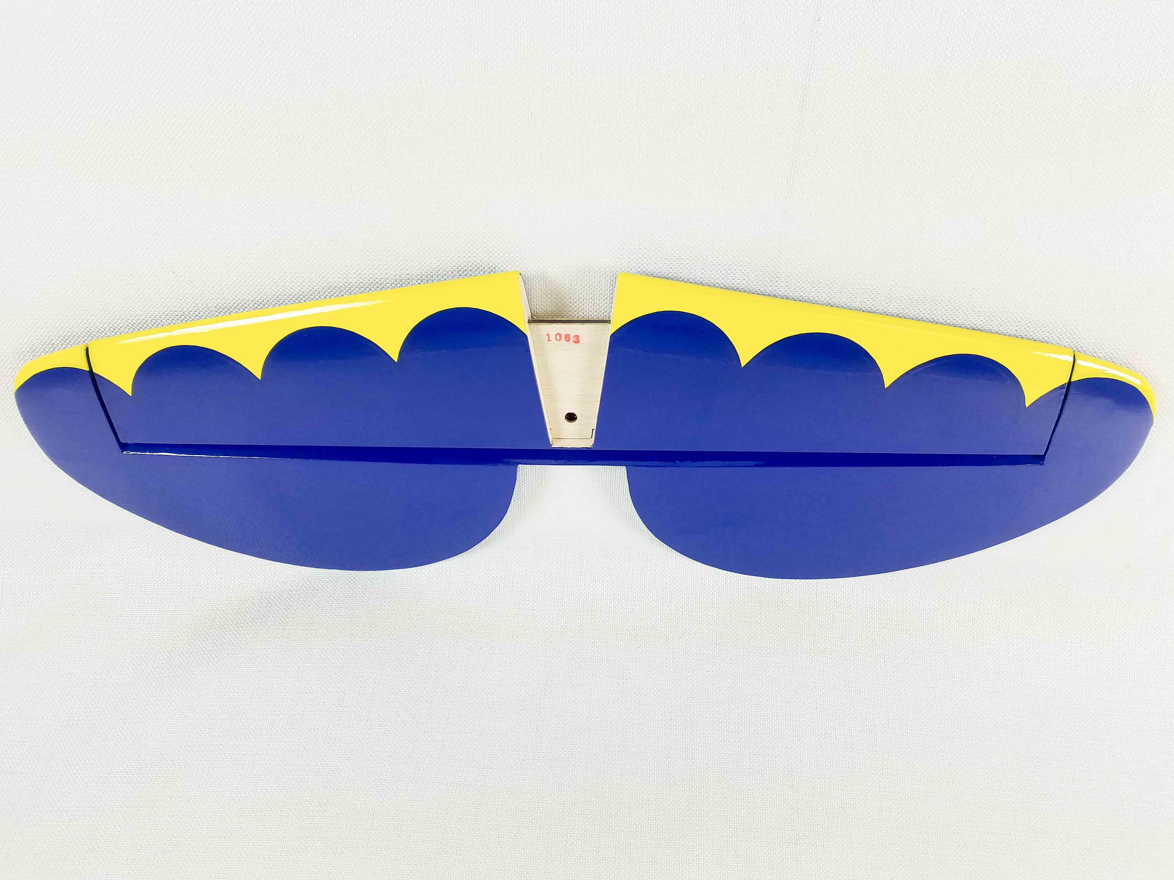 72" Muscle Coupe Stab/Elevator Set w/ control horns- Blue/Yellow Schem ...